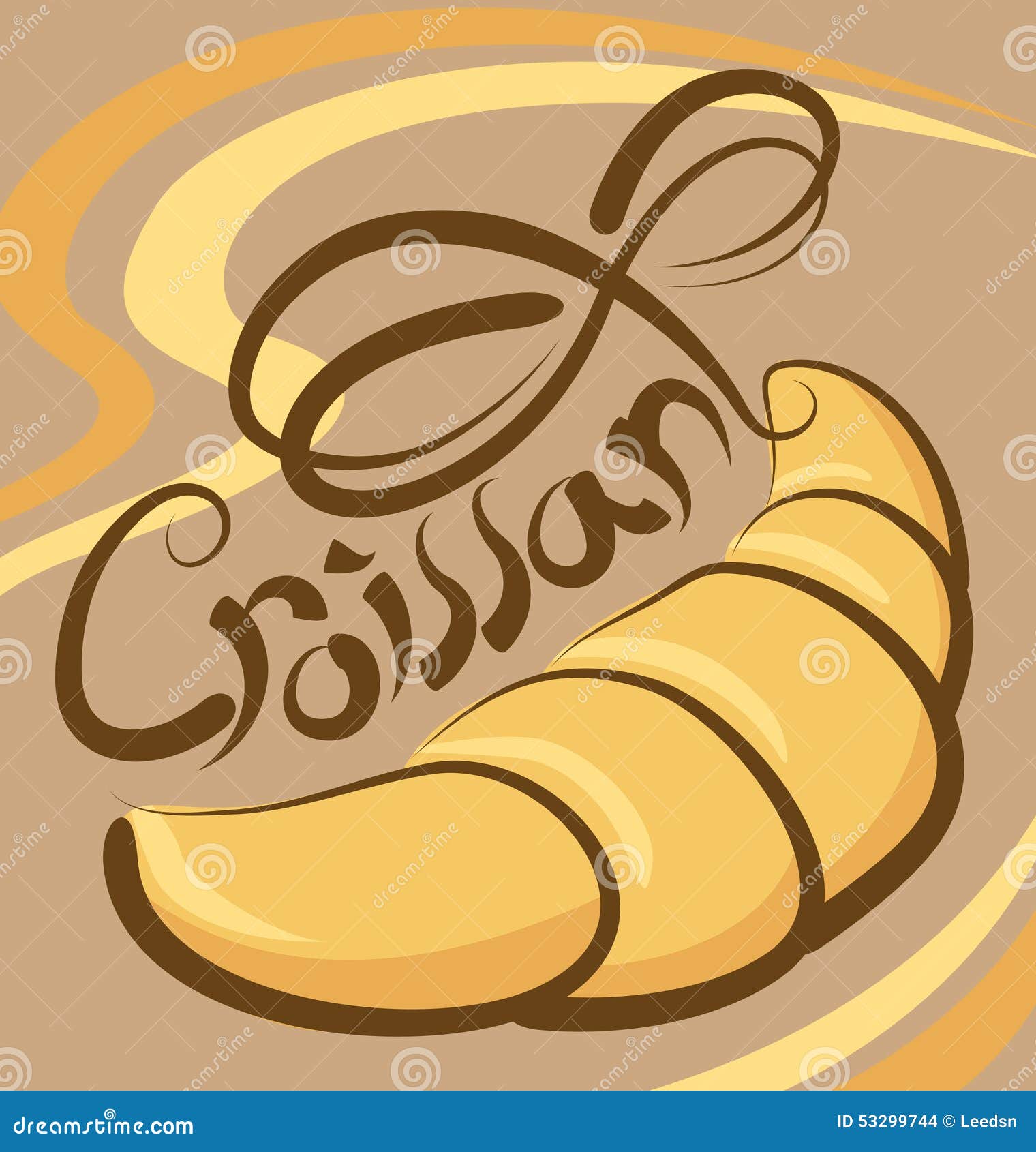 Vector Croissant stock vector. Illustration of food, abstraction - 53299744