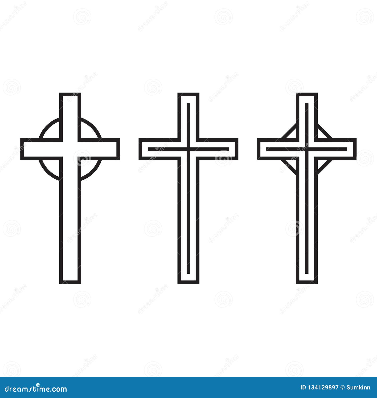 Vector crucifix cross. stock vector. Illustration of vector - 134129897