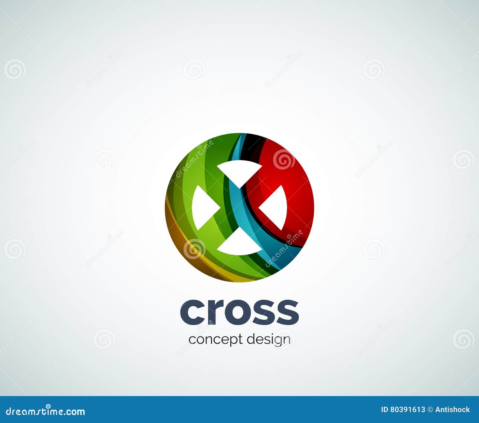 Vector cross logo template stock vector. Illustration of blocking ...