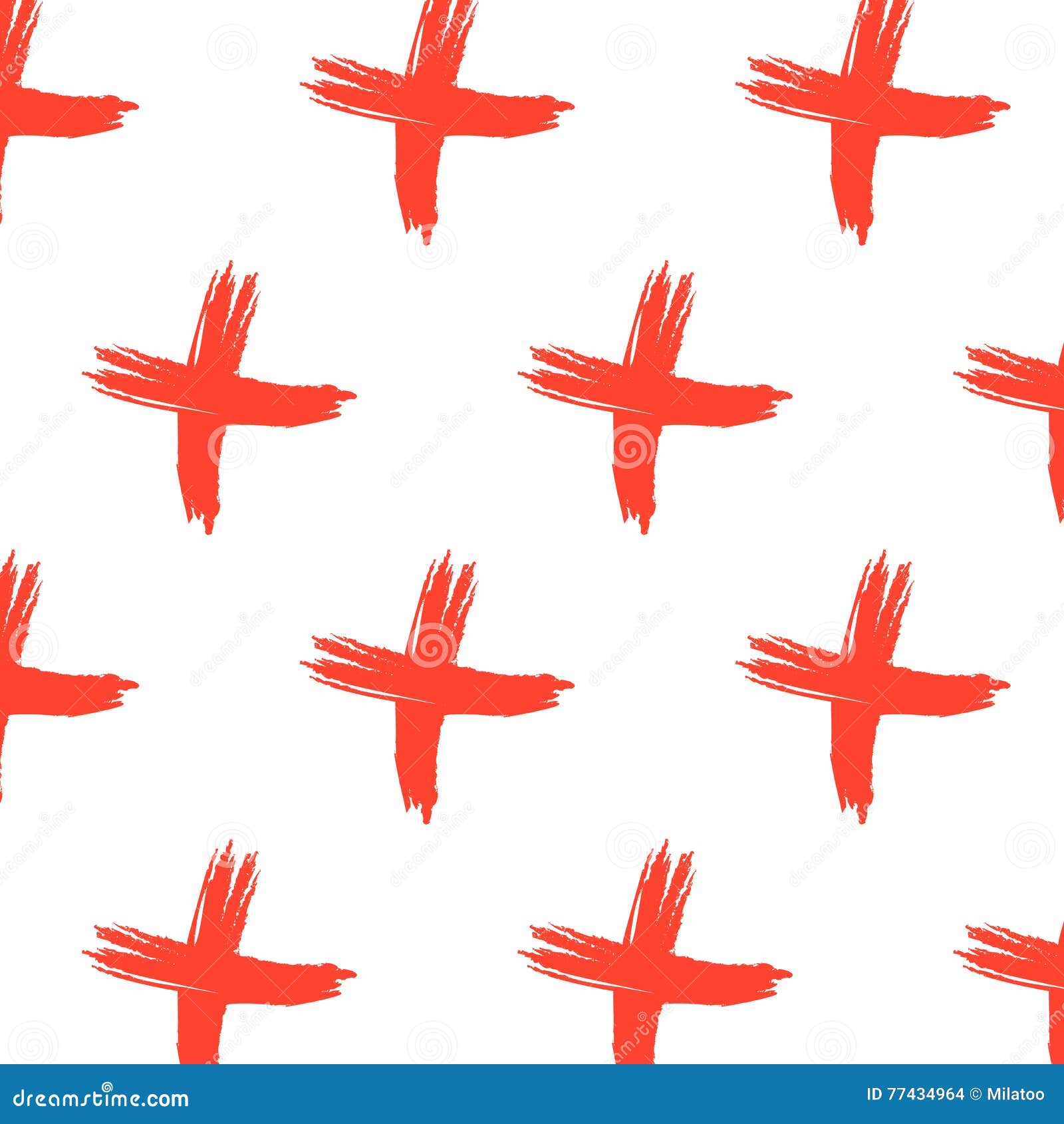 Vector Cross Sign Pattern. Abstract Background with Red Brush Strokes ...