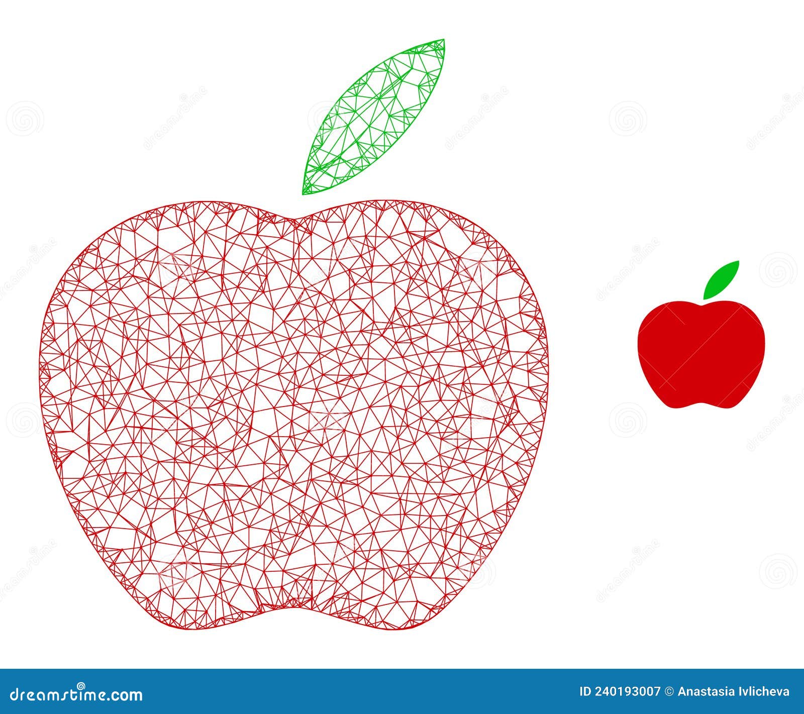 Network Mesh Apple Icon stock vector. Illustration of nutritious ...