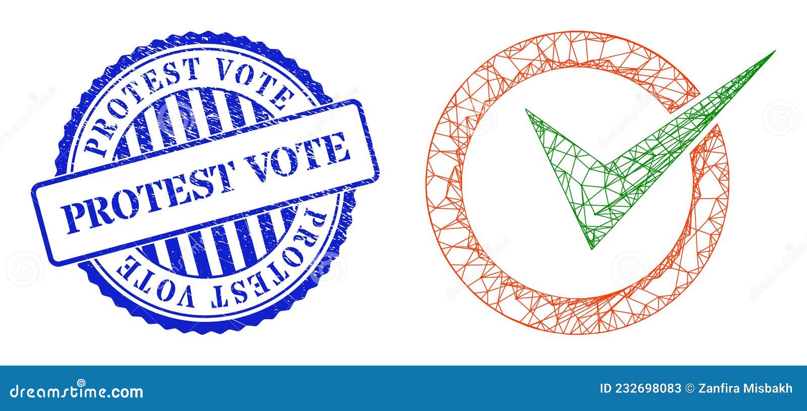 Textured Protest Vote Badge and Network Checkbox Circle Mesh Stock ...