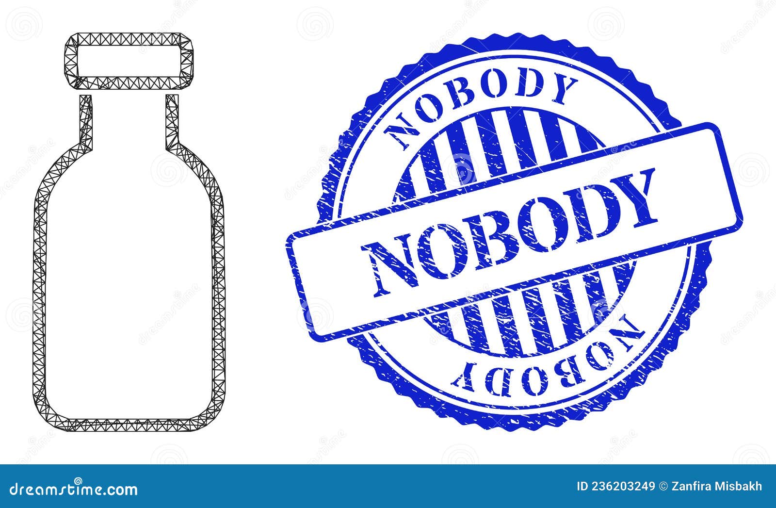 Distress Nobody Stamp and Net Empty Vial Web Mesh Stock Vector ...