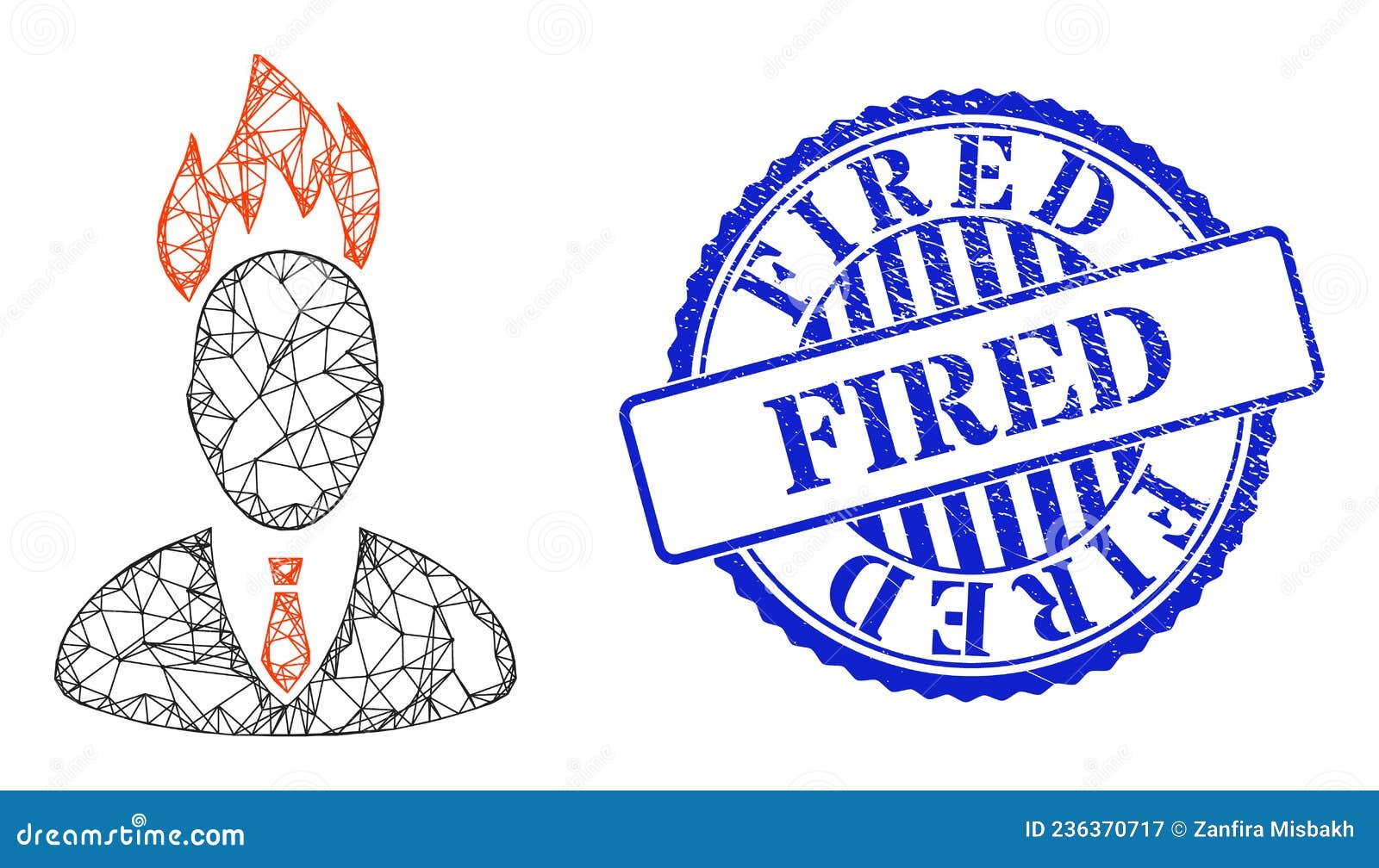 Fired Stamp Cartoon Vector | CartoonDealer.com #17643157
