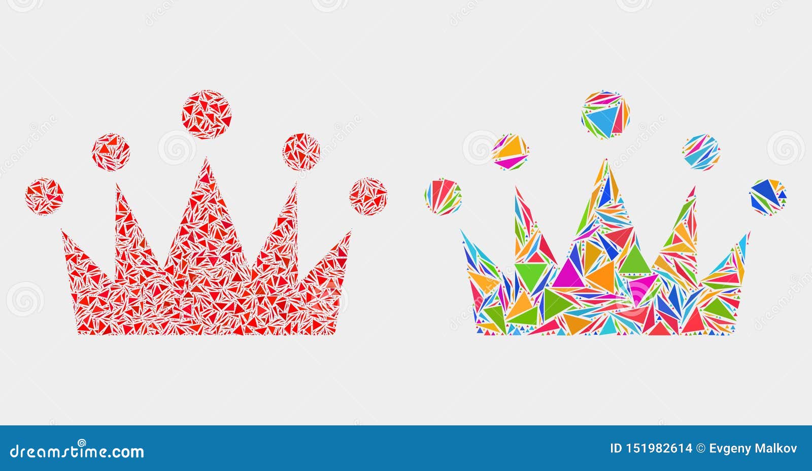 Vector Crown Mosaic Icon of Triangle Items Stock Vector - Illustration ...