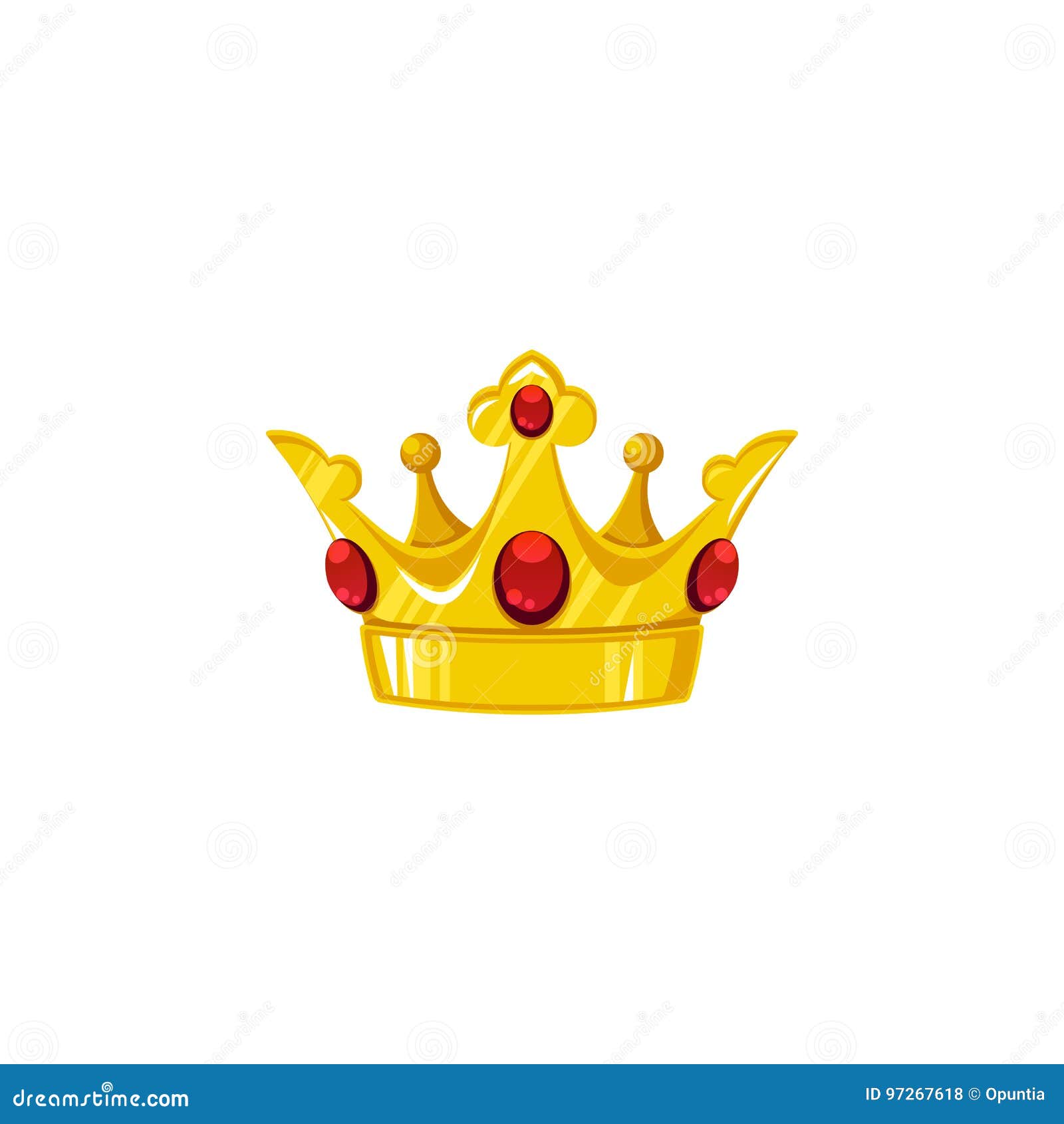 Vector crown with ruby. stock vector. Illustration of authority - 97267618