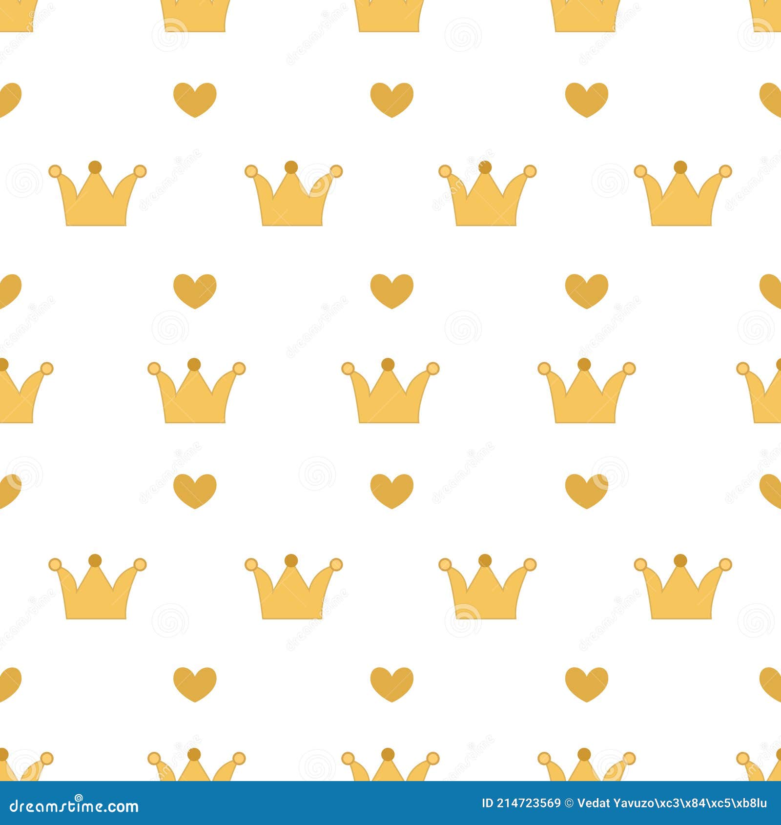 Vector Crown Seamless Pattern Illustration Isolated on White Background ...