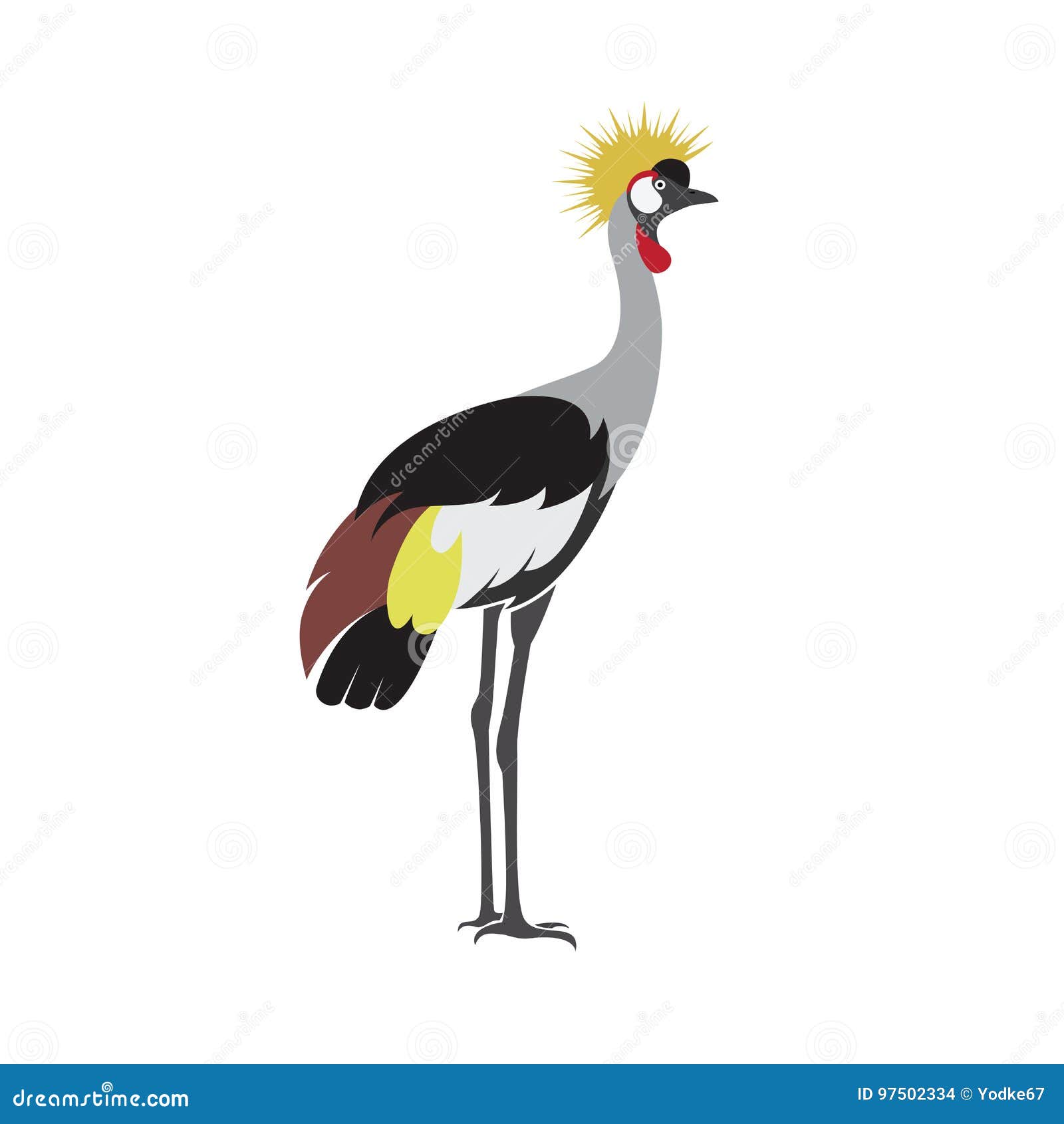 Vector Of Crowned Crane Bird Design African Crowned Crane ...