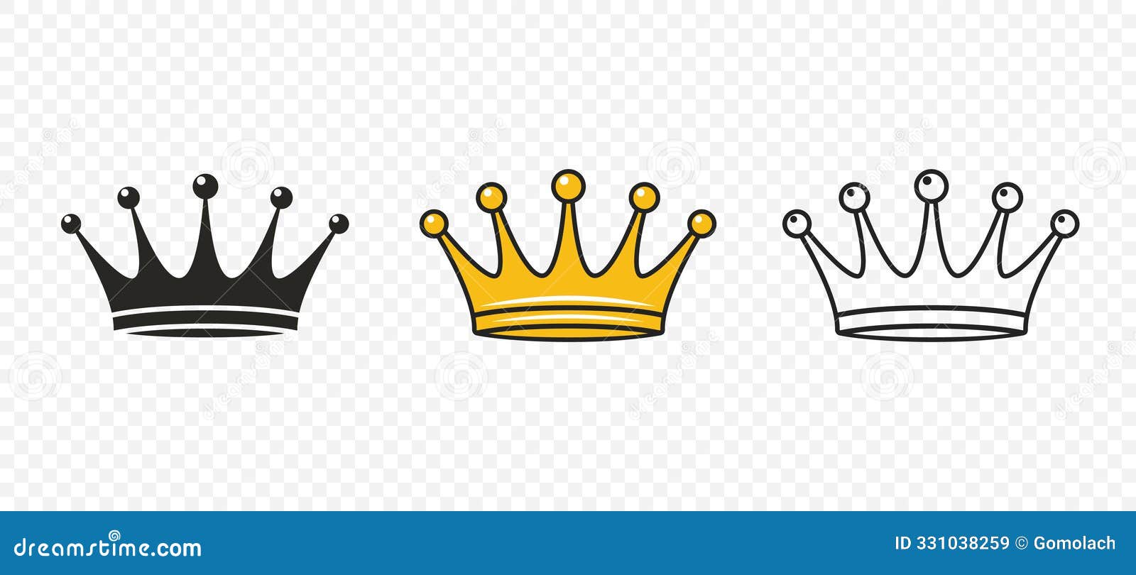 Vector Crowns. Crown Icon Set Stock Illustration - Illustration of logo ...