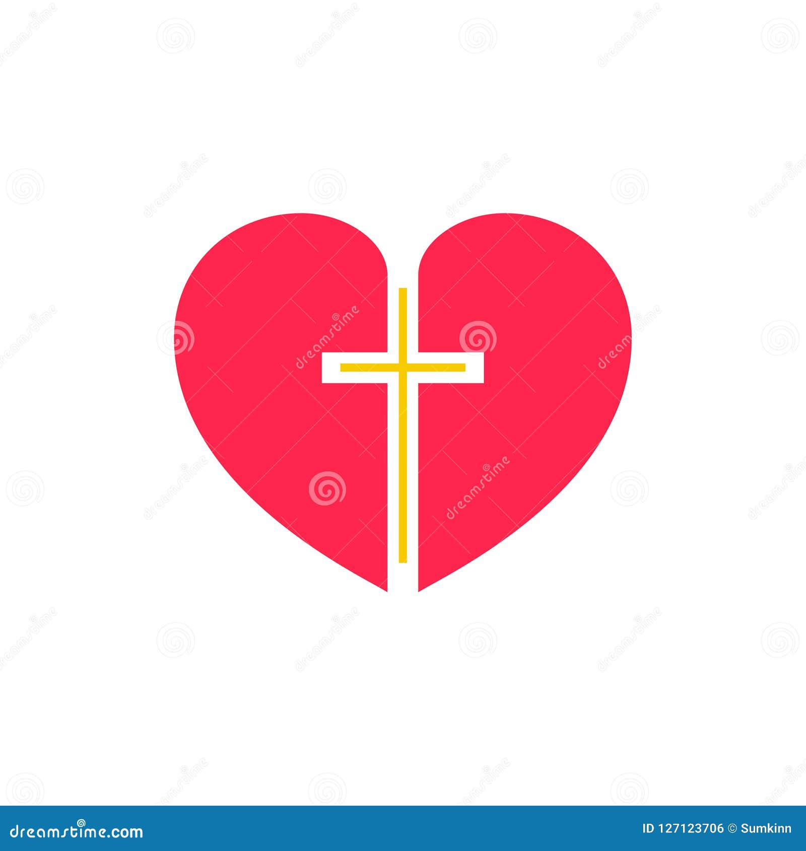 Vector crucifix cross. stock vector. Illustration of simple - 127123706