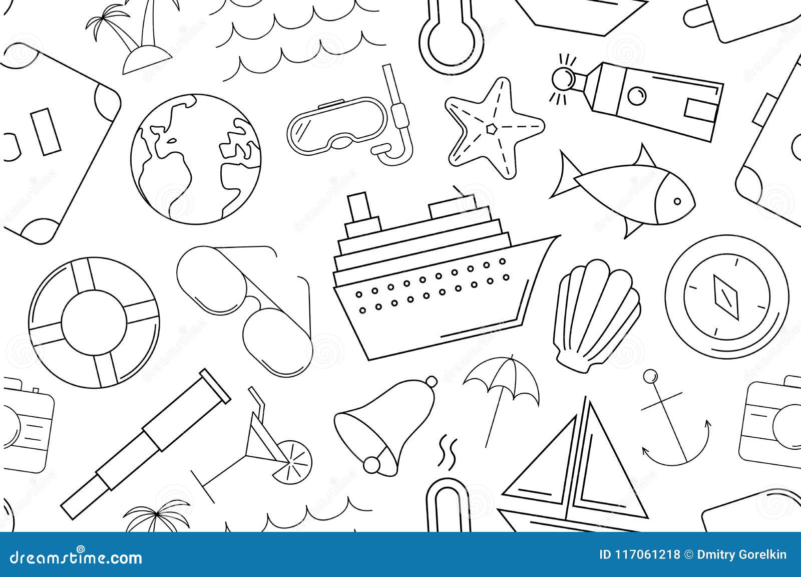 Vector Cruise Pattern. Cruise Seamless Background Stock Vector ...