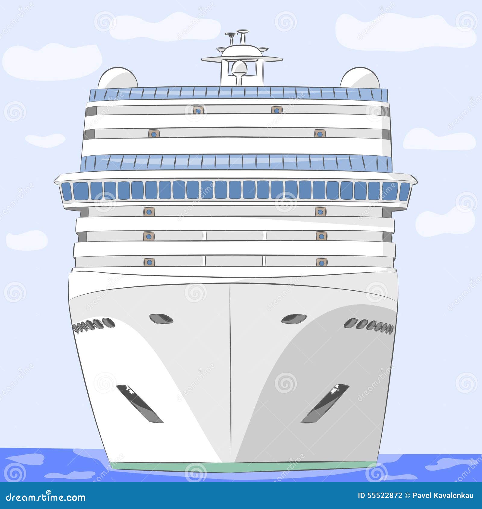 Vector. Cruise ship. stock vector. Illustration of marine - 55522872