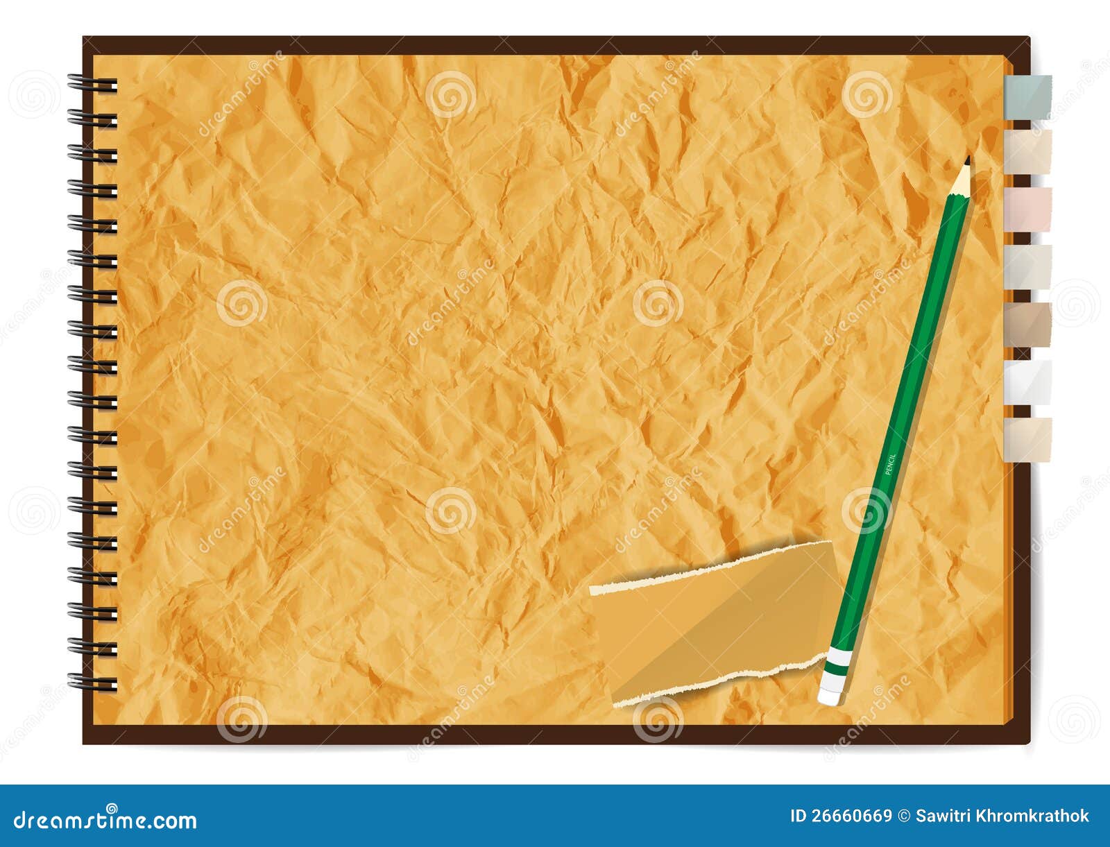 Vector Crumpled Paper Notebook Paper Royalty Free Stock Images - Image ...