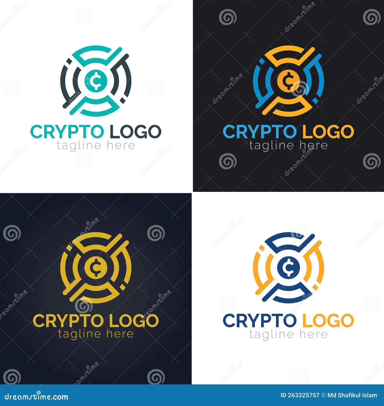 Vector Cryptocurrency or Crypto Coins Logo Design Vector Template Stock ...
