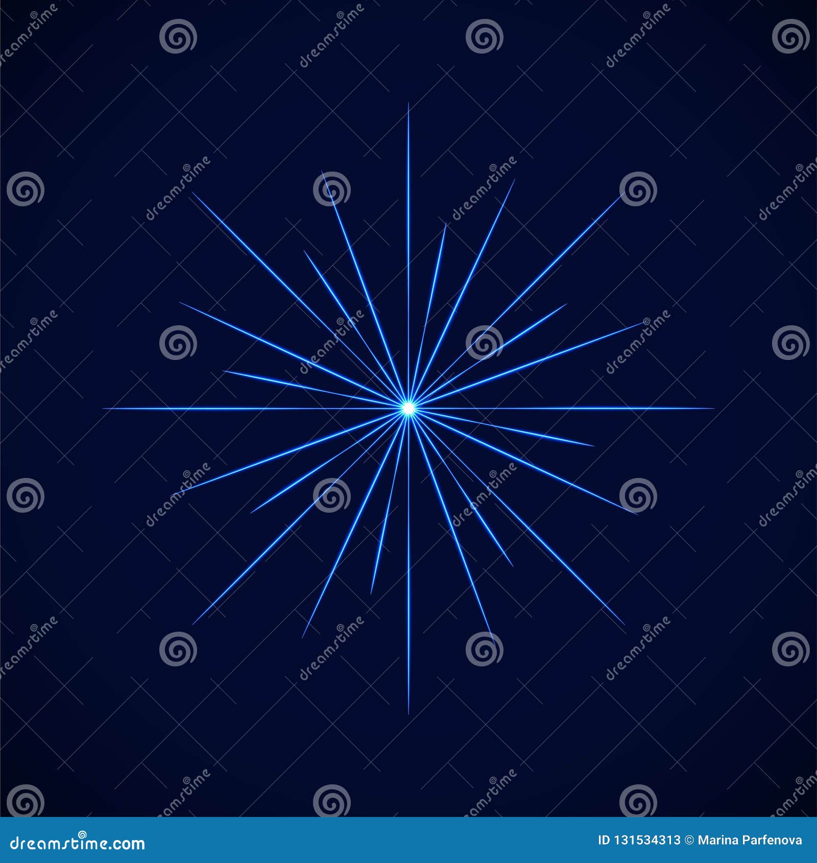 Vector Crystal Blue Simple Flare, on Blue Background Stock Vector ...