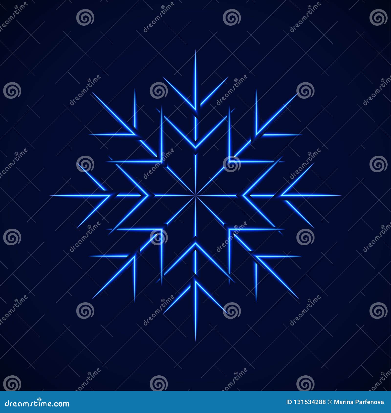 Vector Crystal Blue Simple Snowflake, on Blue Background Stock Vector ...