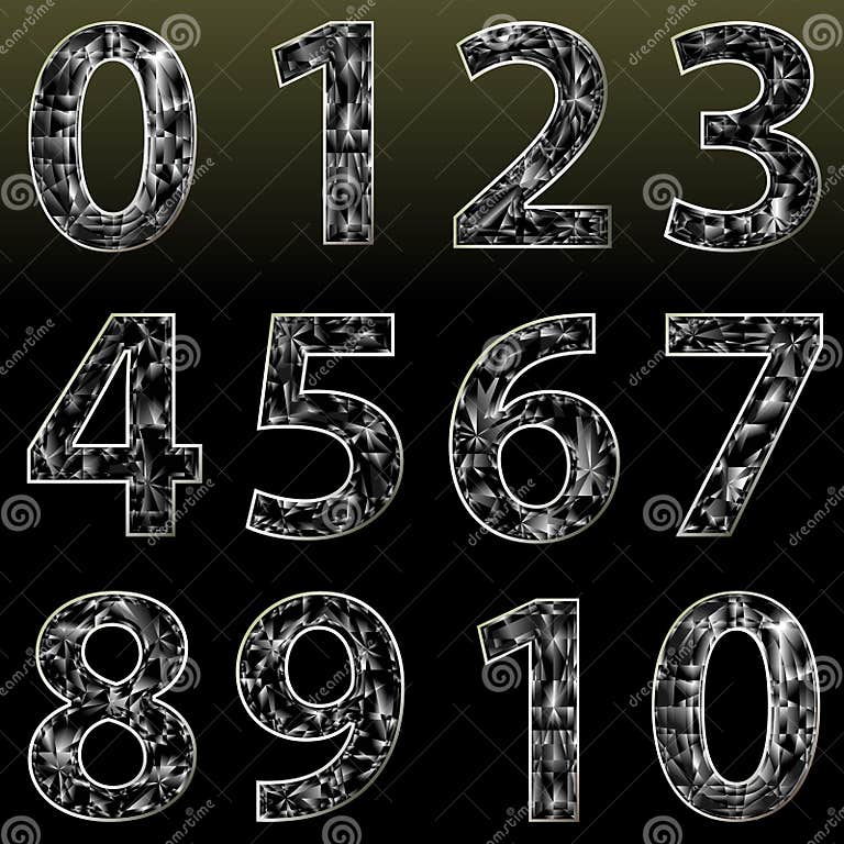 Vector Crystal Numbers stock vector. Illustration of black - 23757395