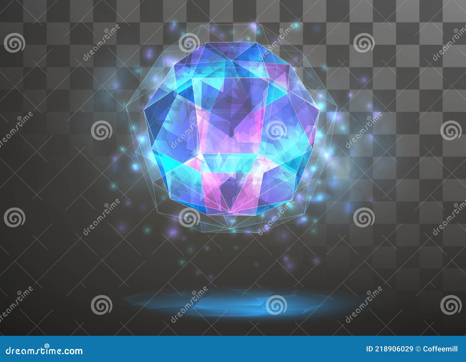 Vector Crystal. Power and Energy of the Elements Stock Vector ...