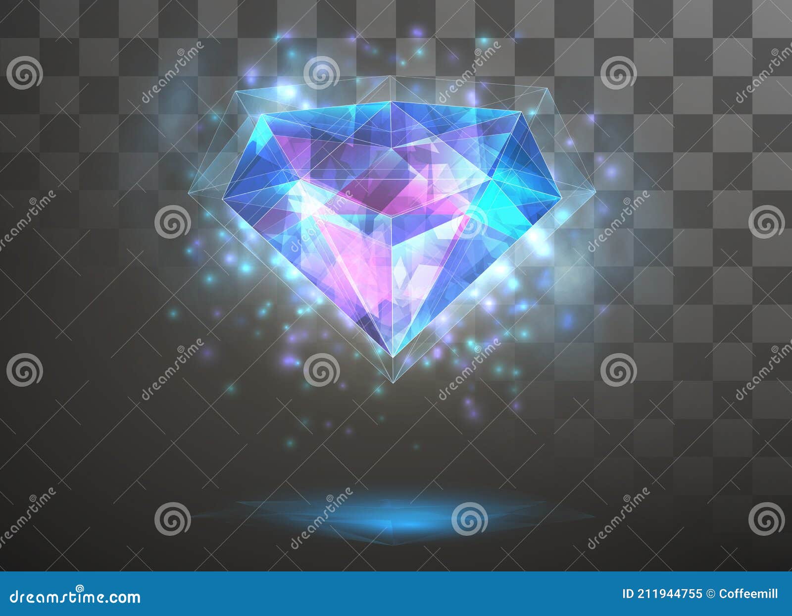 Vector Crystal. Power and Energy of the Elements Stock Vector ...