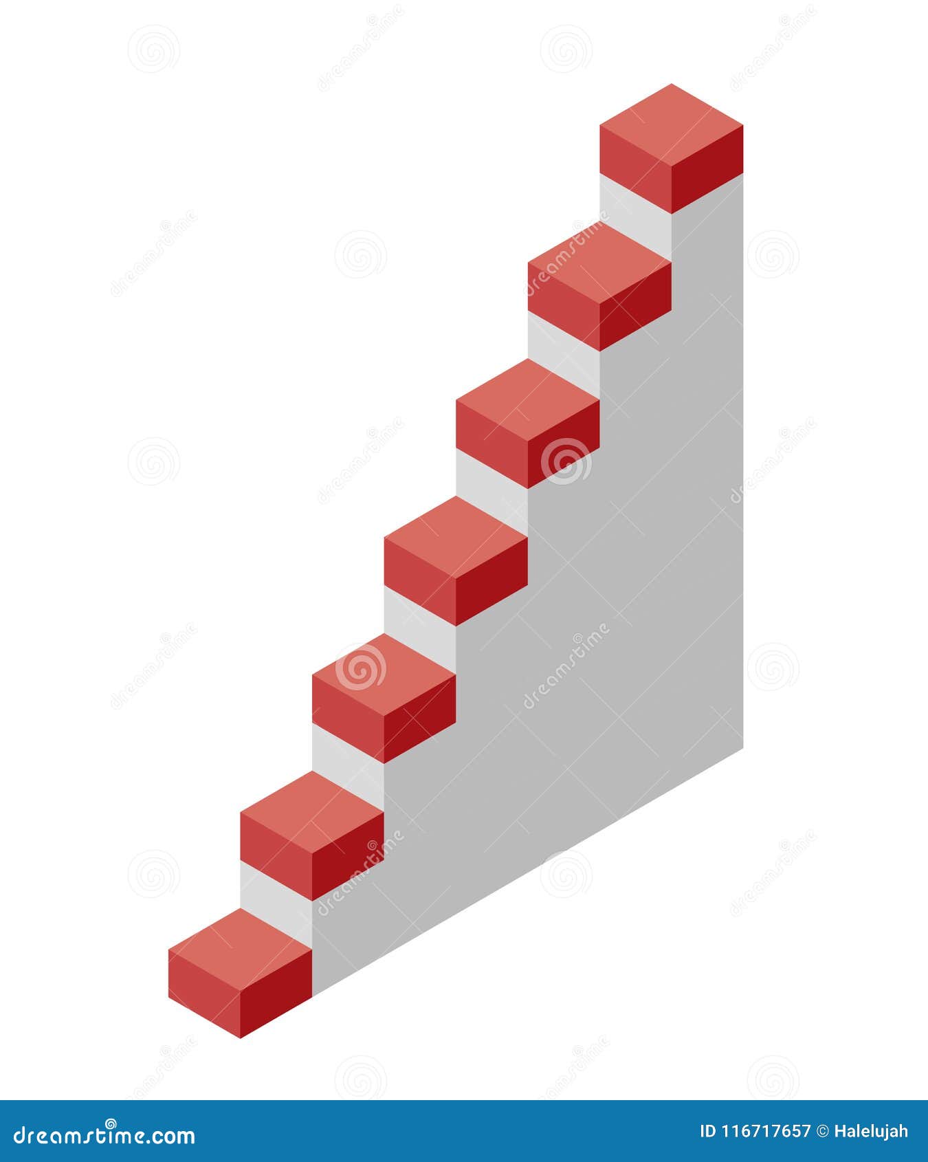 Vector Cube Shape Evoking the Ascending Staircase Stock Vector ...