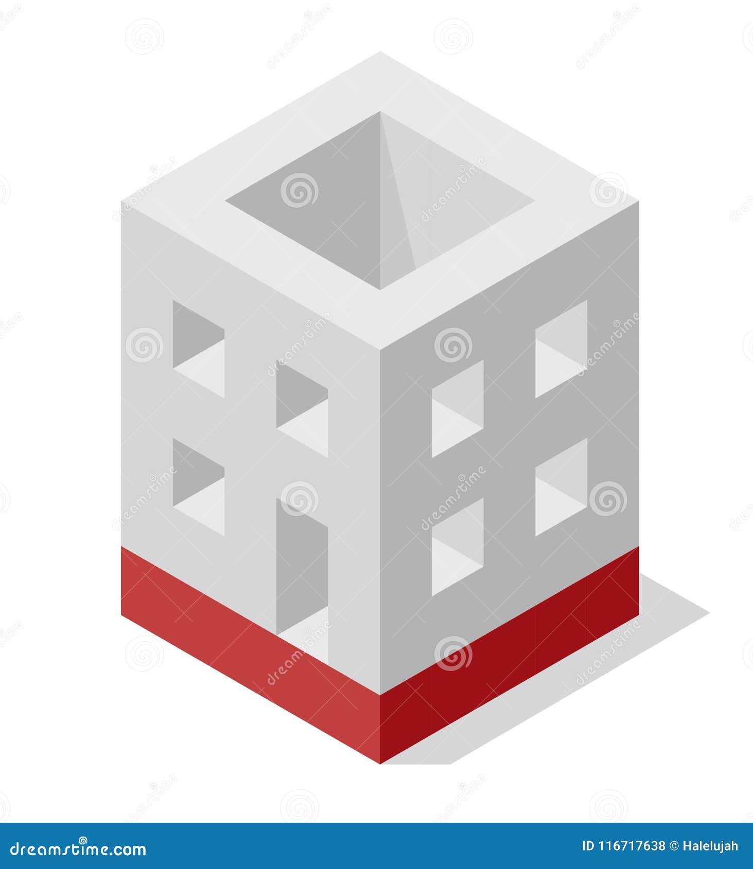 Vector Cube Shape Evoking the Rough Construction of House. Minimalistic ...