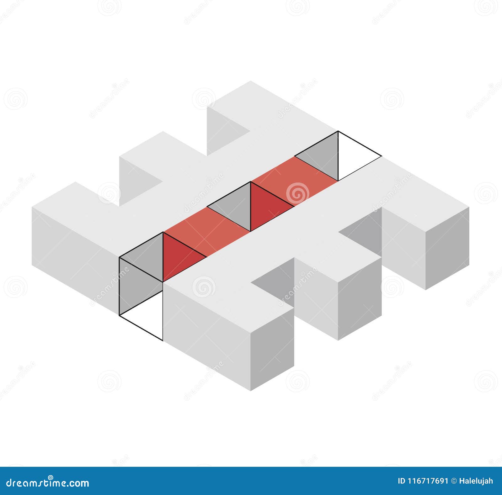 Vector Cube Shape Evoking the Rough Construction of House. Minimalistic ...