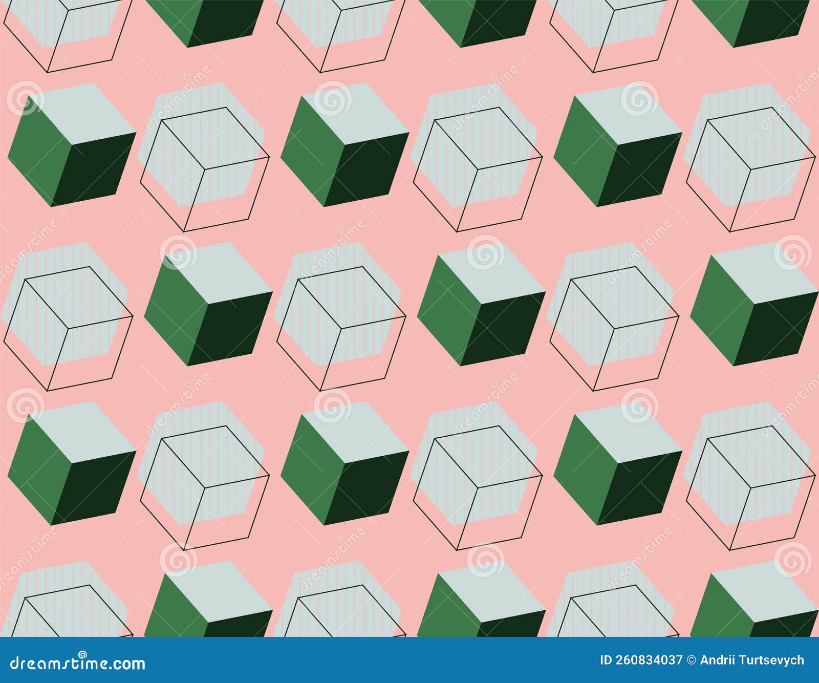 Vector Cubes, Optical Illusion, Seamless Mosaic, Punchy Forms and ...