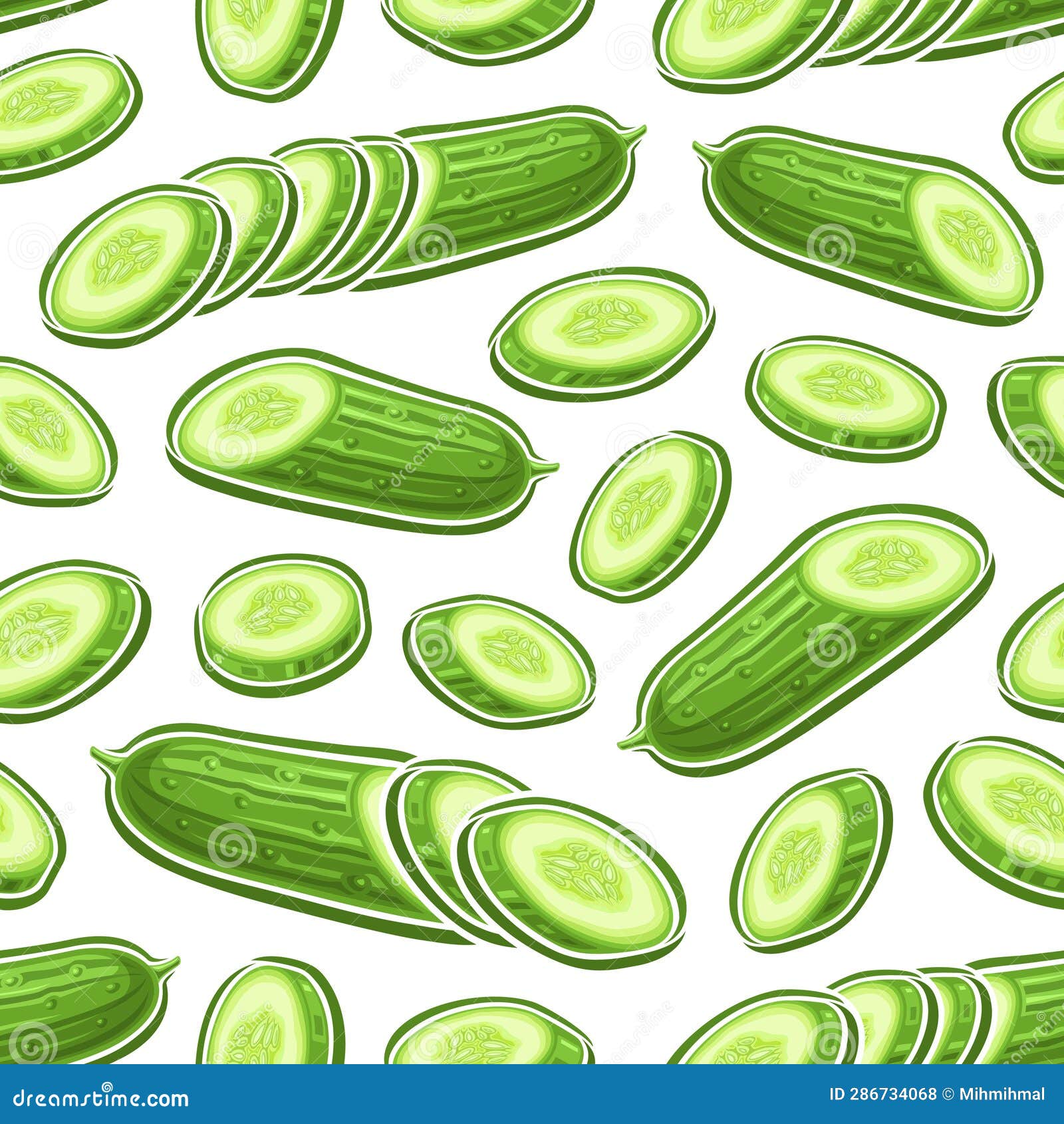 Vector Cucumber Seamless Pattern | CartoonDealer.com #294086364