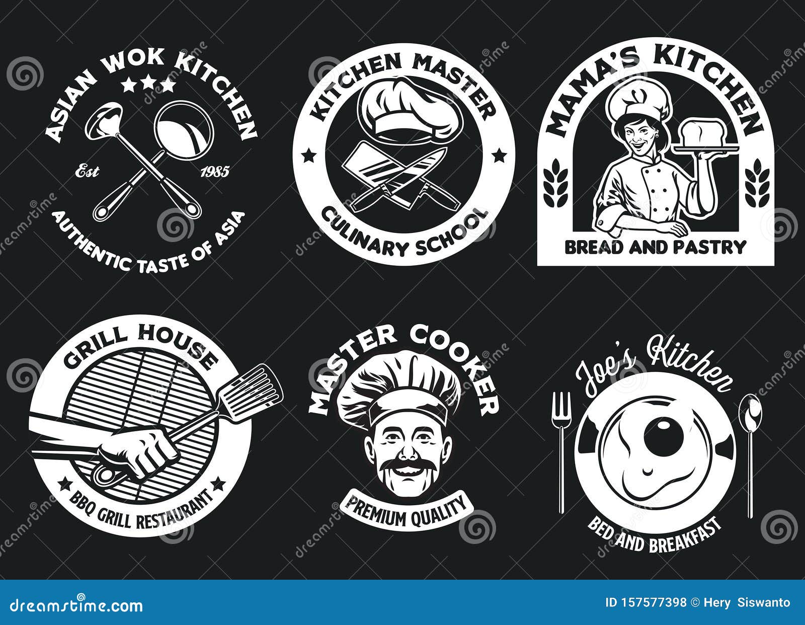 Culinary Badge Design Collection Stock Vector - Illustration of ...