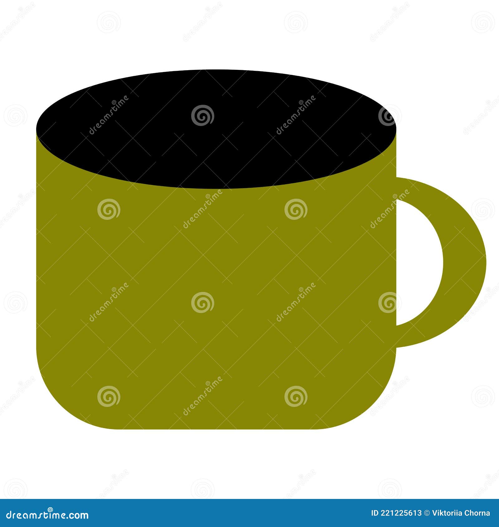 Vector Cup in Cartoon Hand Drawn Flat Style. Stock Vector ...