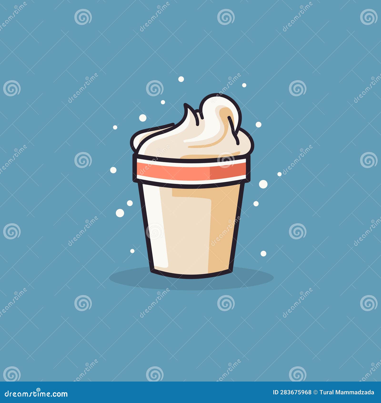 Vector of a Cup of Whipped Cream on a Blue Background Stock Vector ...