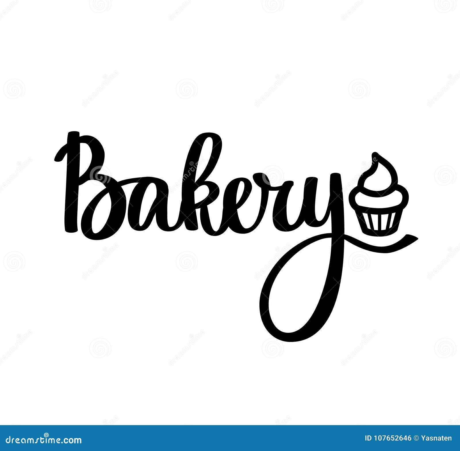 Bakery Calligraphy Hand Lettering On Chalkboard Background. Bake Shop ...