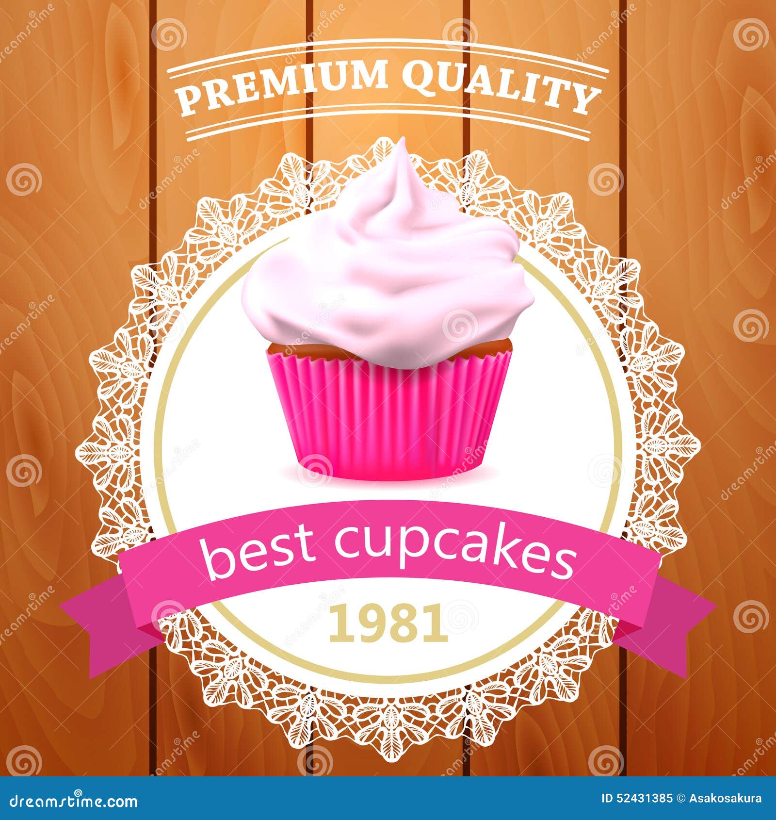 Vector cupcake banner stock vector. Illustration of cafe - 52431385