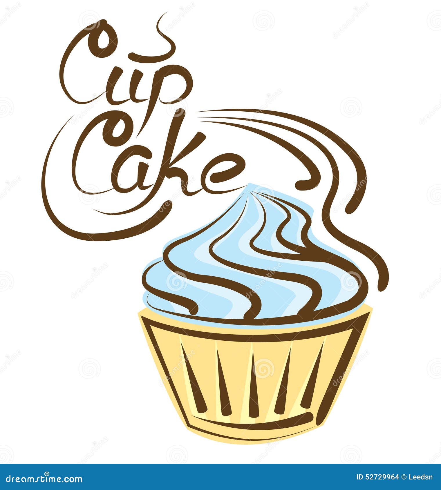 Vector Cupcake stock vector. Illustration of pastry, lettering - 52729964