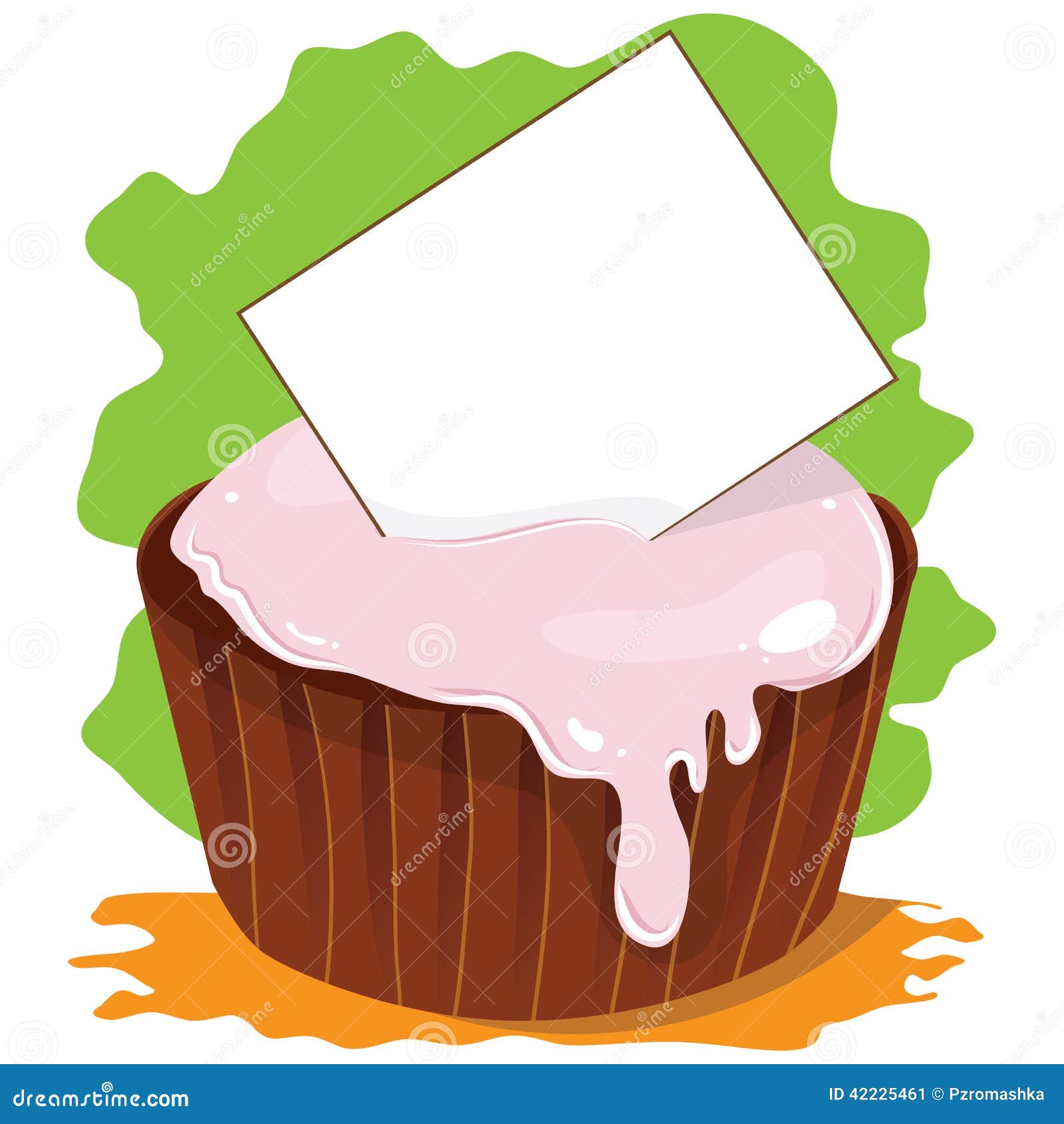 Vector Cupcake with Card for Text Stock Vector - Illustration of card ...