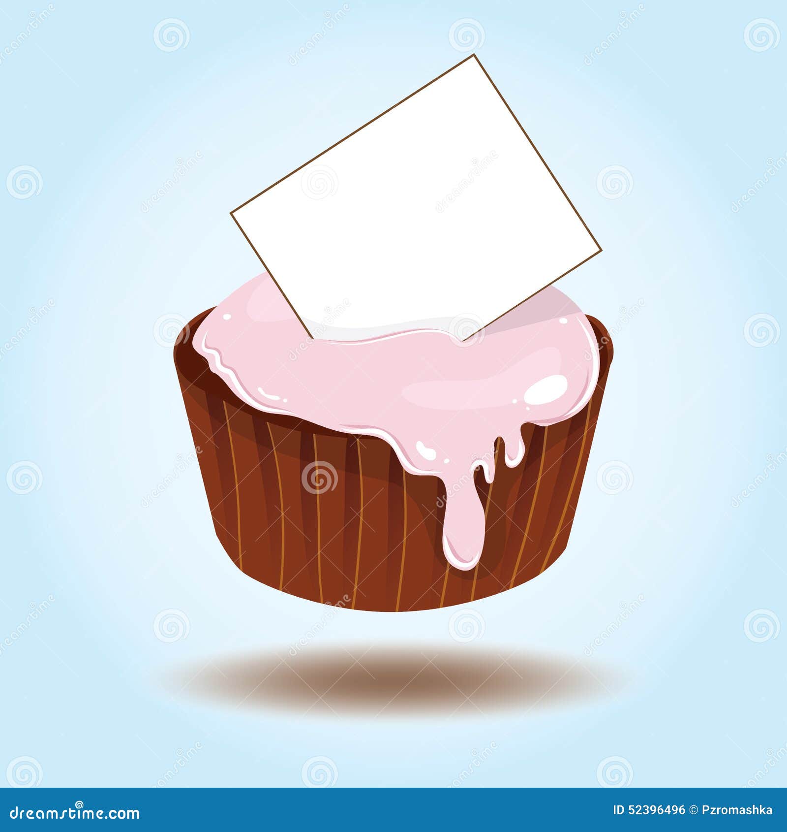 Vector Cupcake with Card for Text Stock Illustration - Illustration of ...