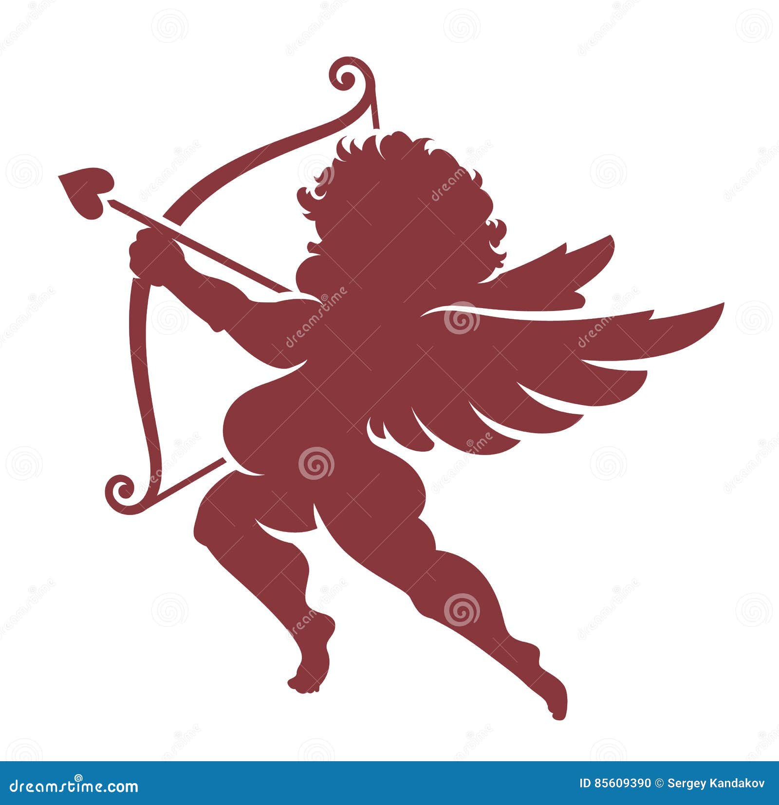 Vector Cupid Silhouette stock vector. Illustration of element - 85609390