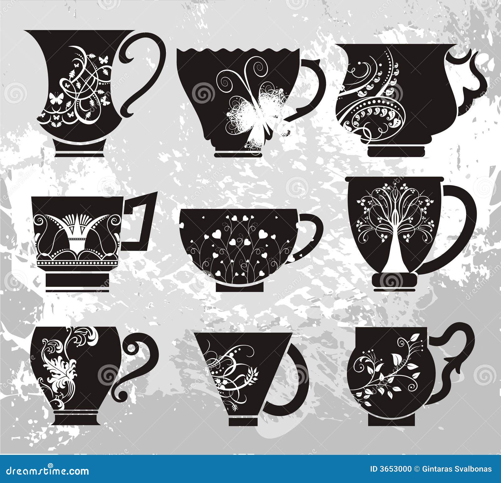 Vector cups stock vector. Illustration of coffee, vintage - 3653000