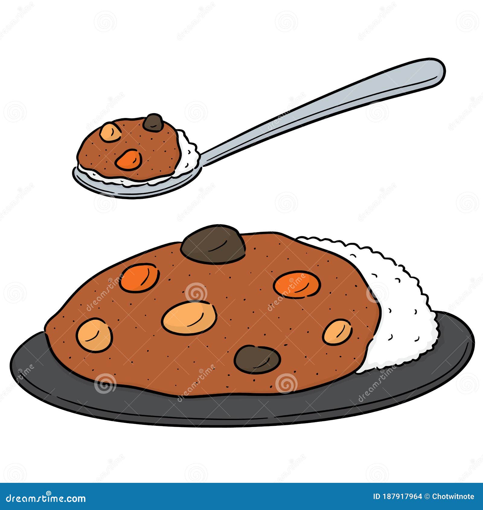 Vector of curry rice stock vector. Illustration of graphic - 187917964