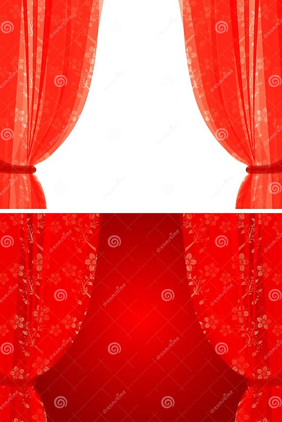 Vector Curtain with Floral Pattern, Illustration Stock Vector ...
