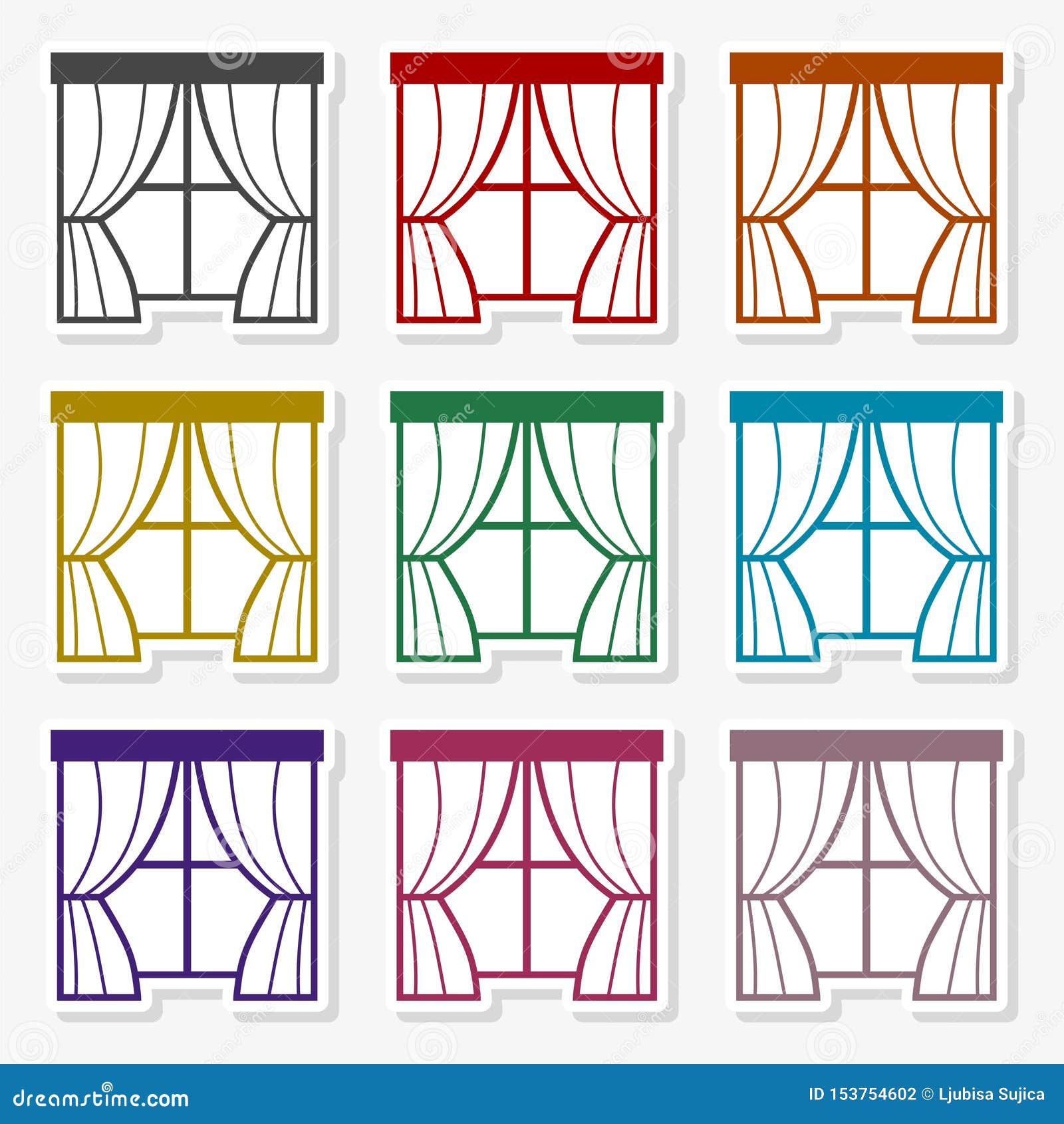 Vector Curtain Icon - Illustration Stock Vector - Illustration of ...