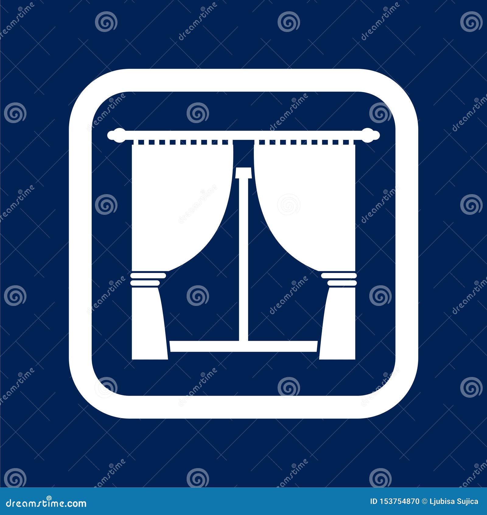 Vector Curtain Icon - Illustration Stock Vector - Illustration of ...
