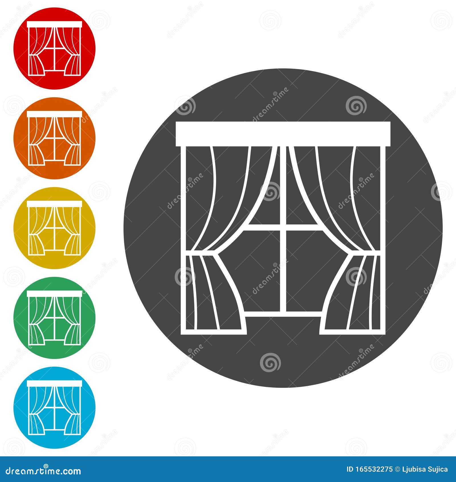Vector Curtain Icons Set - Illustration Stock Vector - Illustration of ...