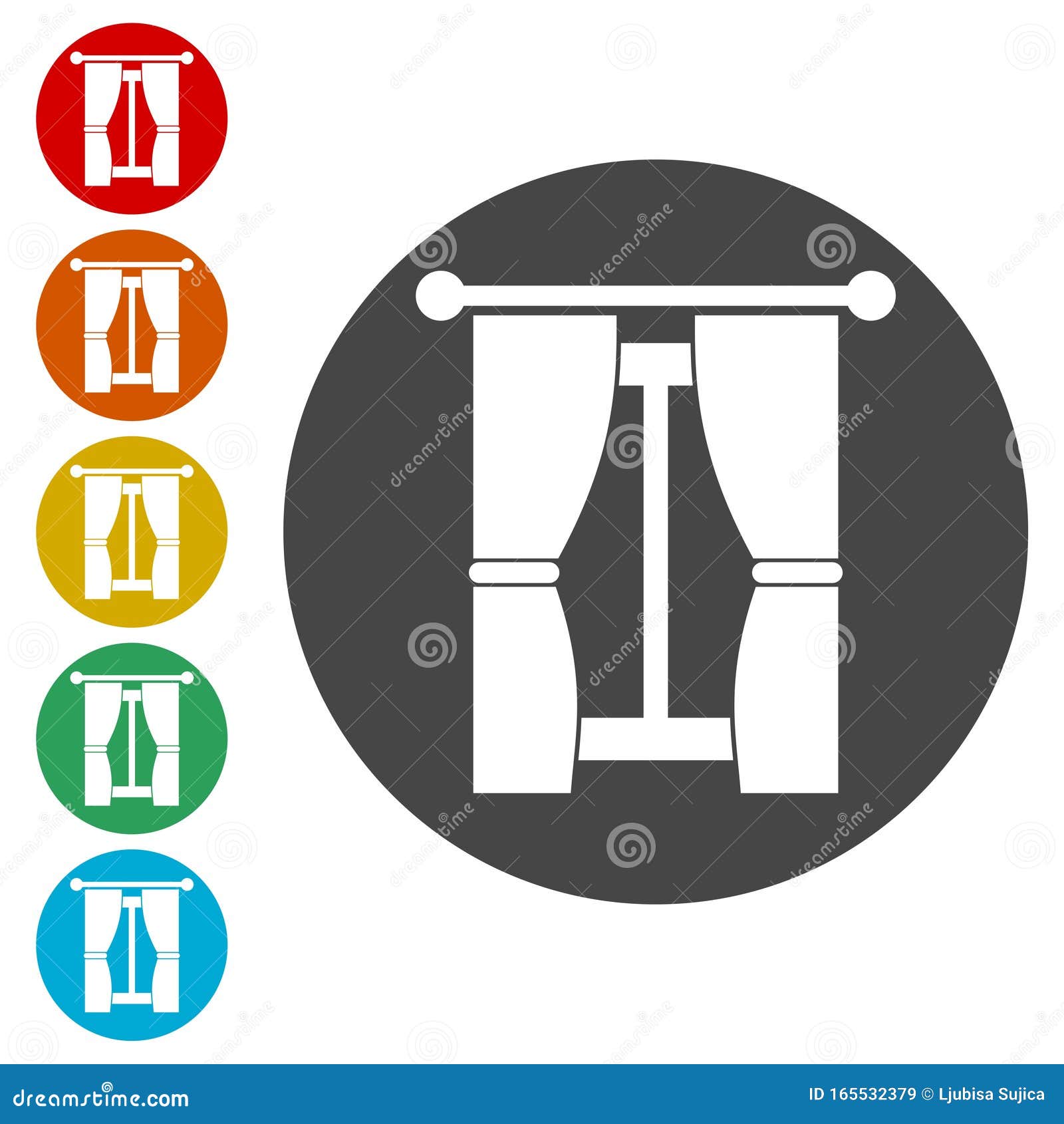 Vector Curtain Icons Set - Illustration Stock Vector - Illustration of ...