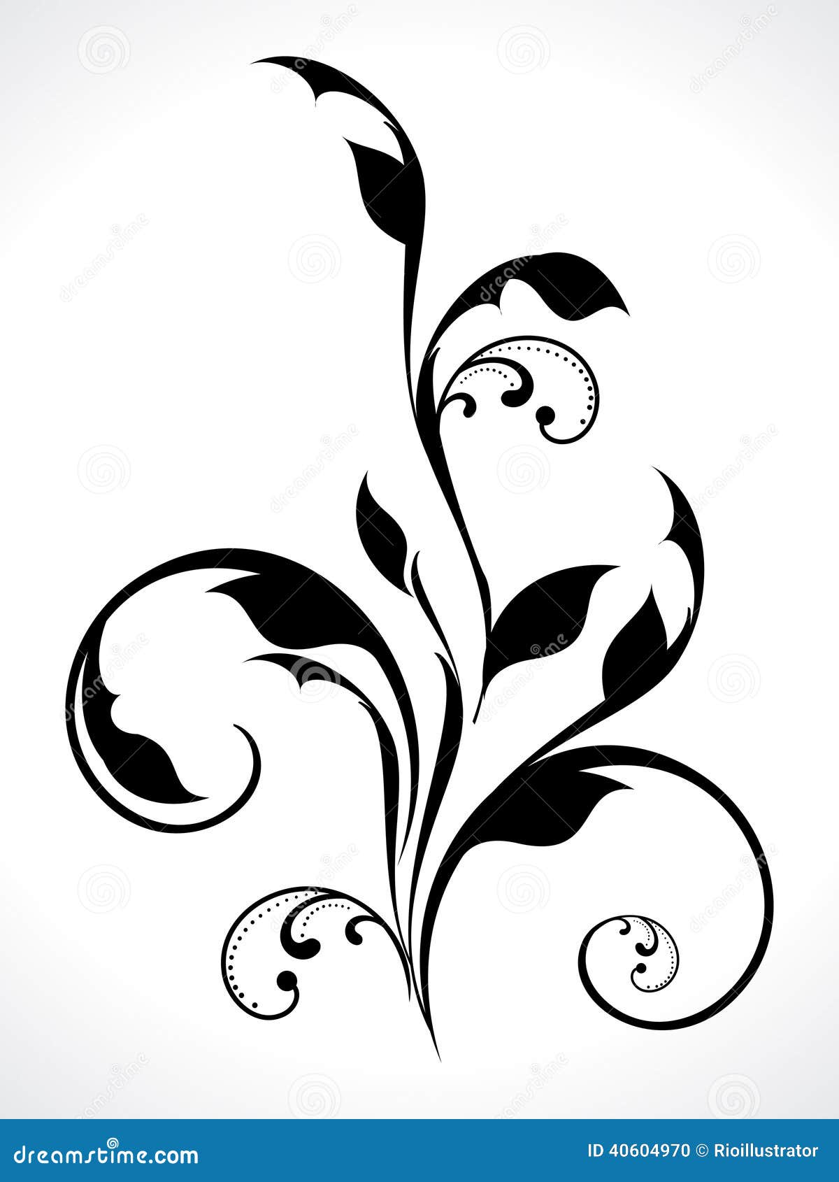 Vector Curve floral stock vector. Illustration of beautiful - 40604970