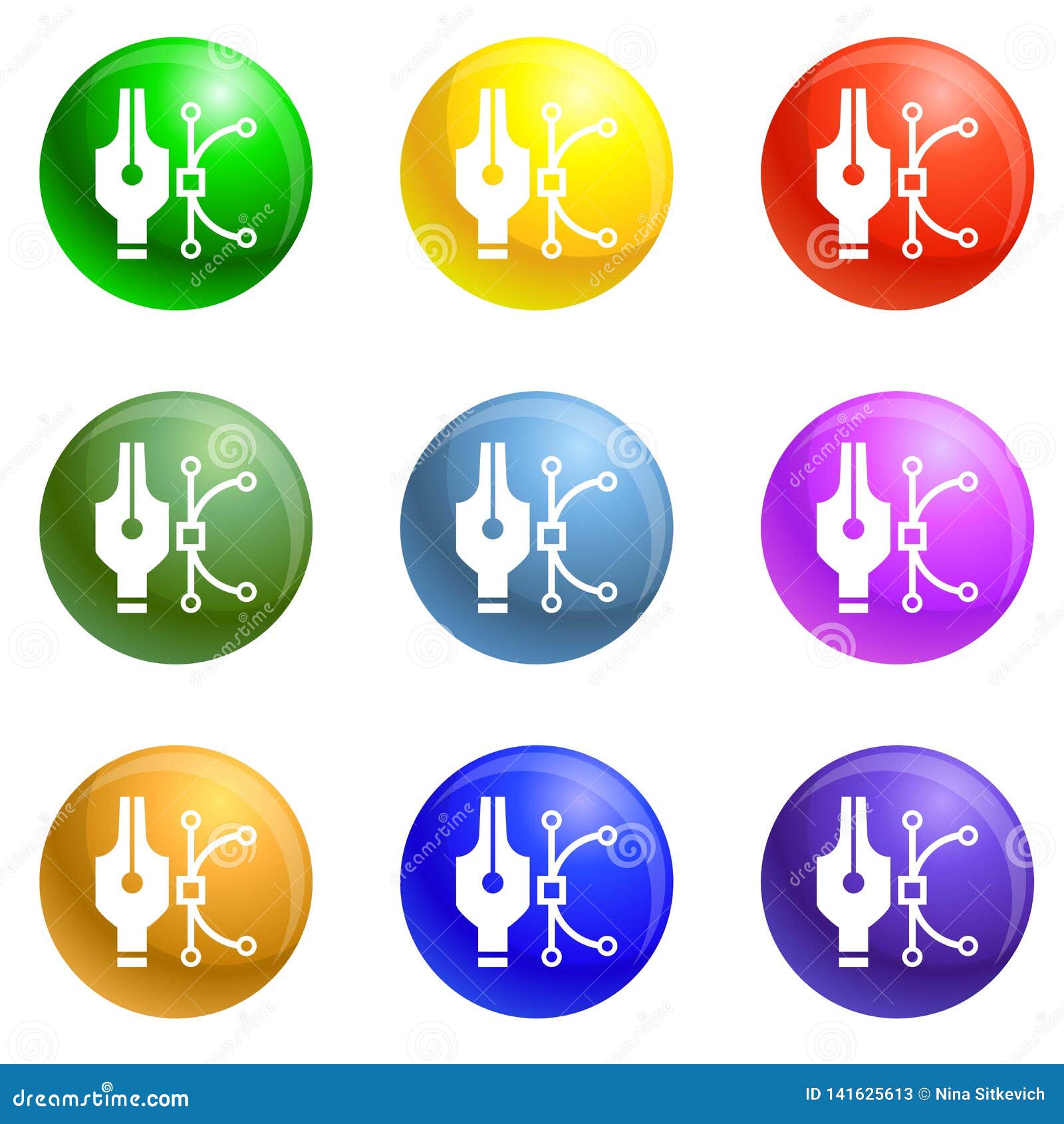 Vector Curve Icons Set Vector Stock Vector - Illustration of flat ...