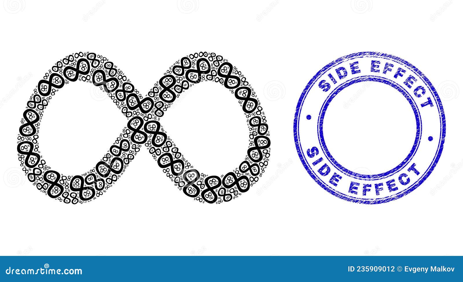 Scratched Side Effect Stamp and Curve Infinity Recursive Composition of ...