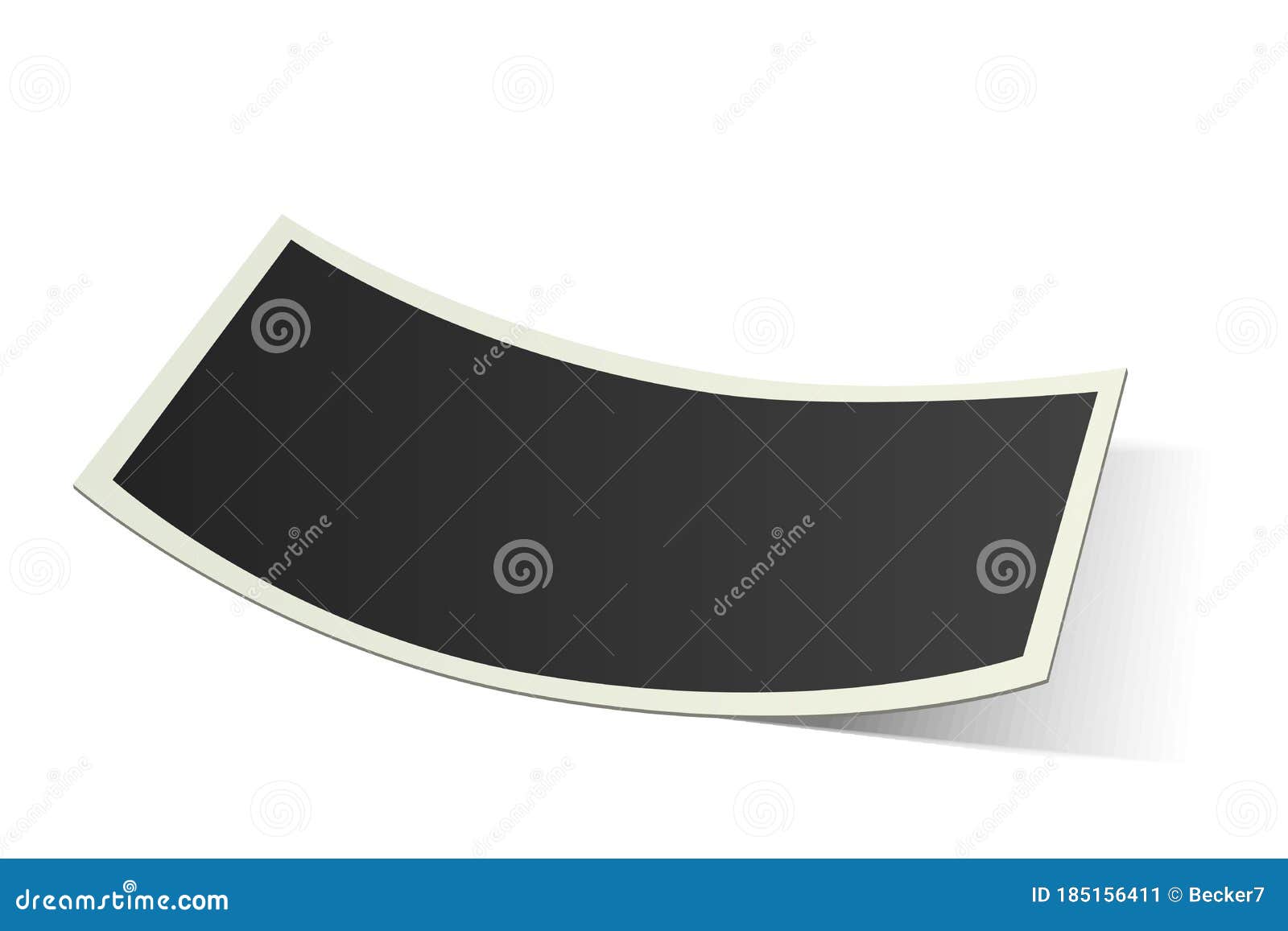 Vector Curved Photo Frame Isolated on White Background Stock Vector ...