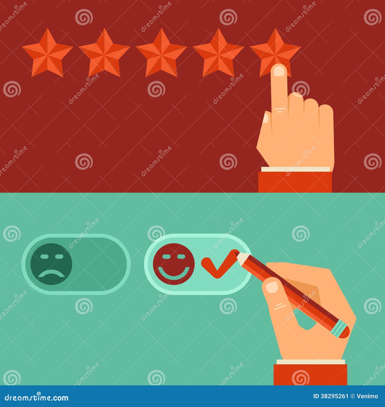 Vector Customer Review Concepts in Flat Style Stock Vector ...
