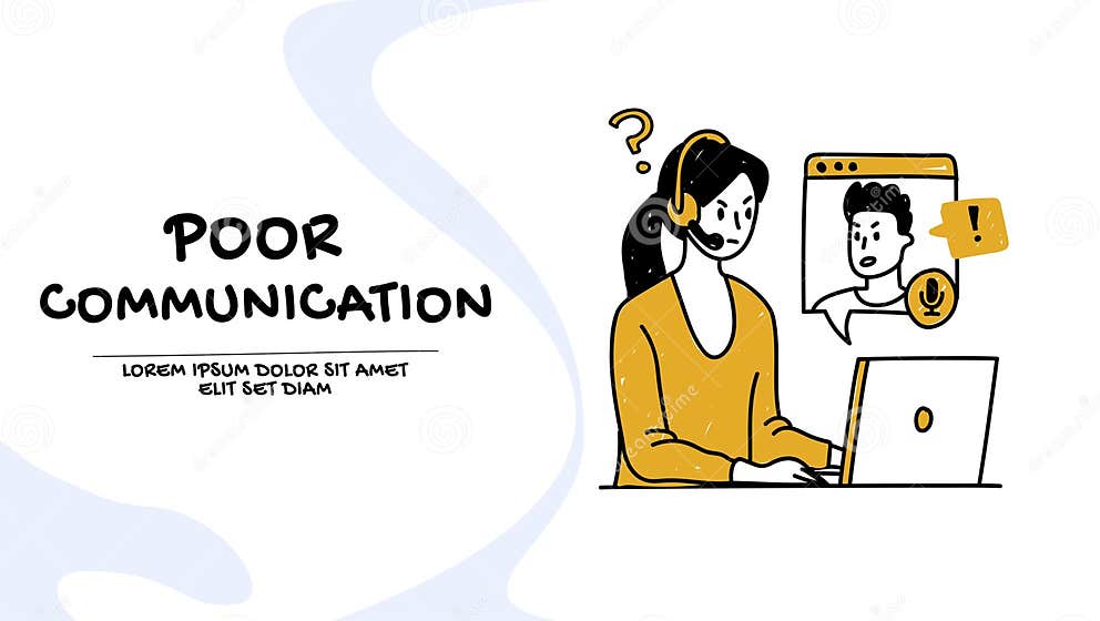 Vector of a Customer Service Representative Has a Poor Communication ...